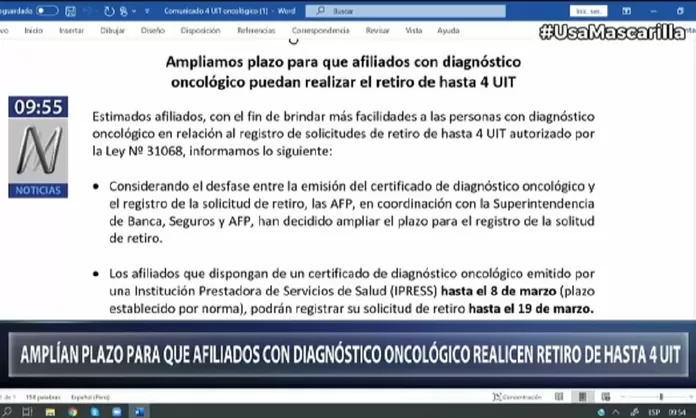AFP: Amplían plazo para que personas con diagnóstico oncológico puedan ... AFP: Amplían plazo para que personas con diagnóstico oncológico puedan ...