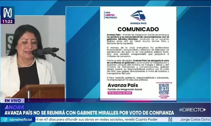 Avanza País sobre gabinete de Denisse Miralles: Anuncia que no ...