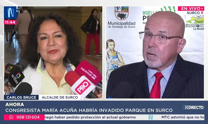 Bruce exige a María Acuña retirar invasión a parque en Surco | Canal N
