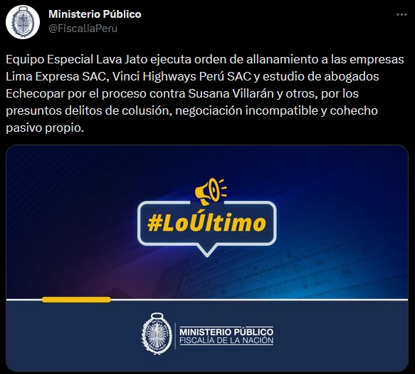 Caso Susana Villarán: Equipo Lava Jato allana empresa Lima Expresa ...