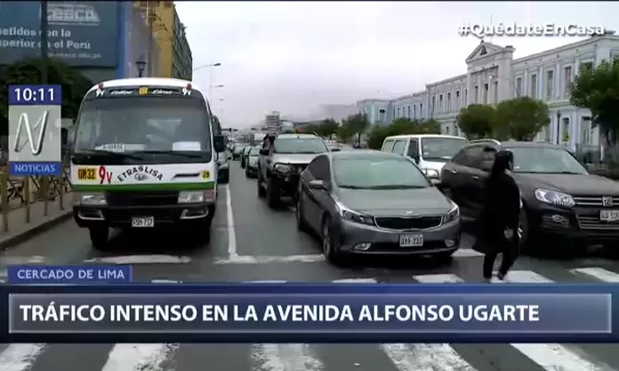 Cercado de Lima: Tráfico intenso se registra en la avenida Alfonso Ugarte | Canal N