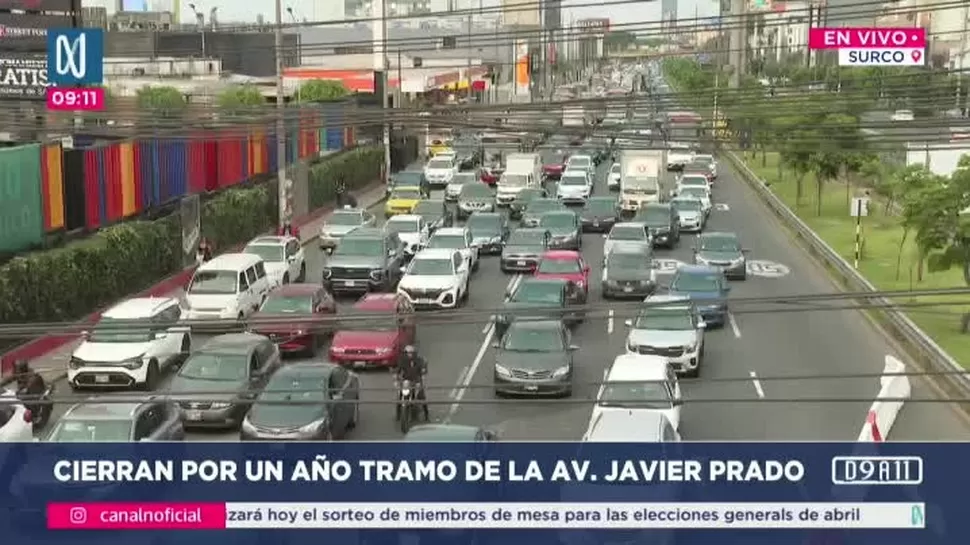 Cierran por un año tramo de la avenida Javier Prado por obra de vía ...