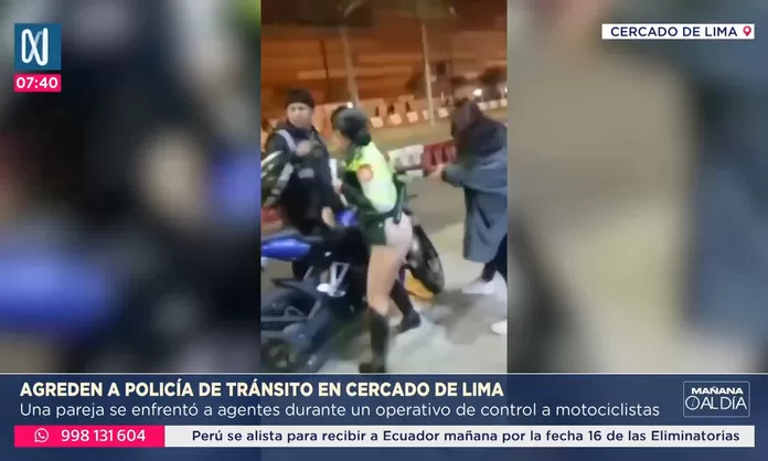 Pareja agredió a dos policías de tránsito en Cercado de Lima | Canal N