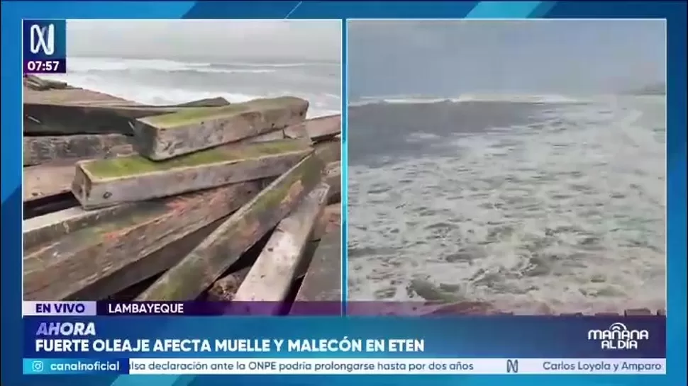 Fuertes oleajes causan daños en Pacasmayo y Puerto Eten y afectan a ...