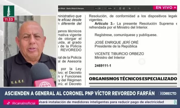 Gobierno otorga ascenso a Víctor Revoredo por enfrentar el crimen | Canal N