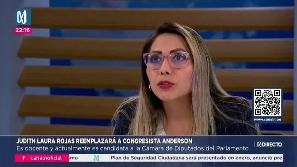 Judith Laura Rojas reemplazaría a Carlos Anderson en el Congreso | Canal N