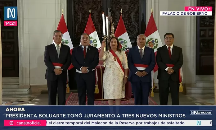 Dina Boluarte tomó juramento a tres nuevos ministros | Canal N