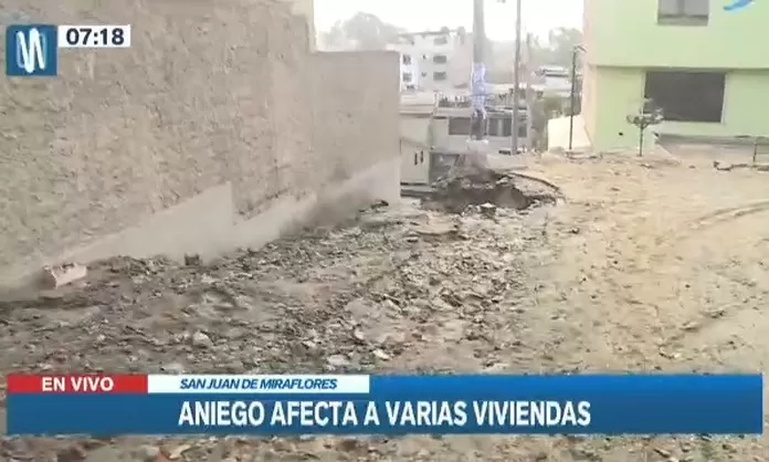 San Juan de Miraflores: Aniego afecta a viviendas | Canal N
