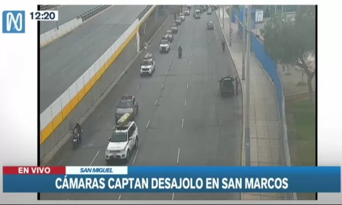 San Marcos: Cámaras de seguridad captaron momento en que convoy llega a ...