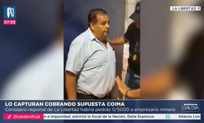 Consejero regional cae con coima de 5 mil soles en Trujillo | Canal N