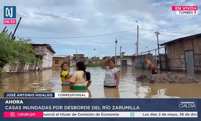 Desborde del río Zarumilla afecta a más de 65 viviendas en Tumbes | Canal N