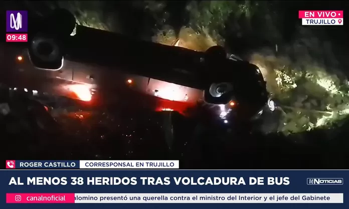 La Libertad: Al menos 38 heridos tras volcadura de bus | Canal N