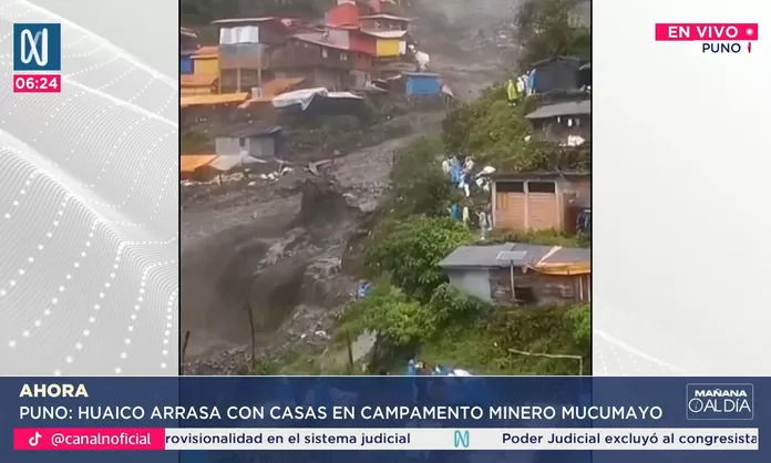 Un muerto y dos desaparecidos tras huaico en campamento en Puno | Canal N