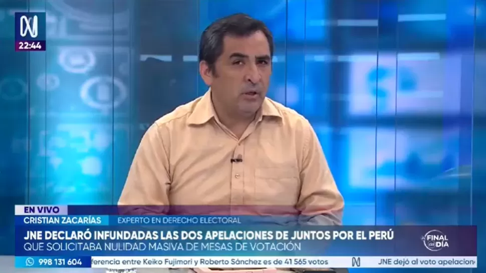 Cristian Zacarías: No vi argumentos sólidos que permitan sustentar las ...
