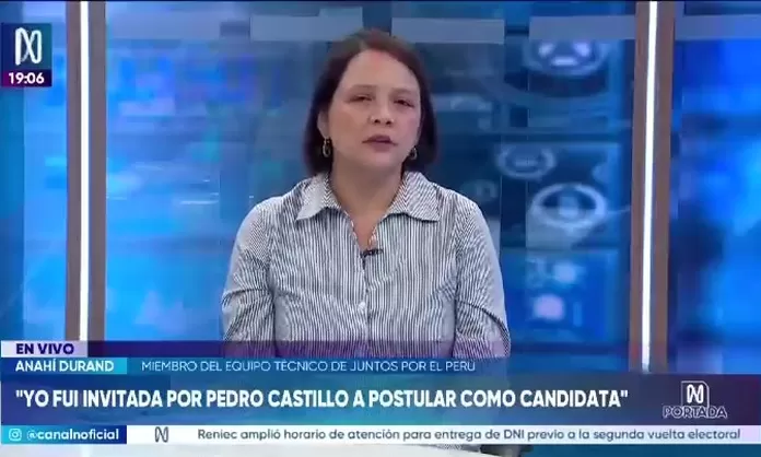 Anahí Durand: Fui invitada por Pedro Castillo a postular como candidata ...