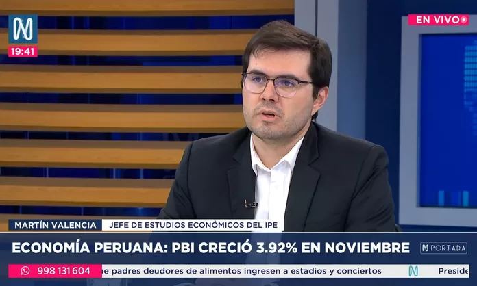 Martín Valencia se refirió al crecimiento del PBI de 3.92% en noviembre ...